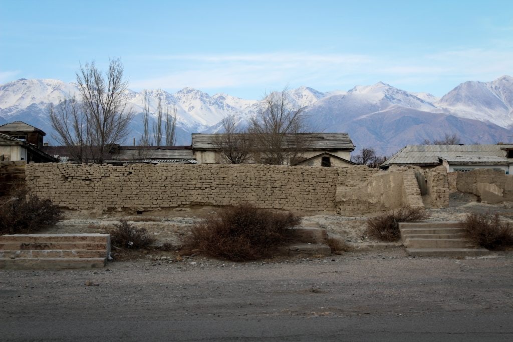 They are Building a Road to the Mountains in Balykchy, Kyrgyzstan