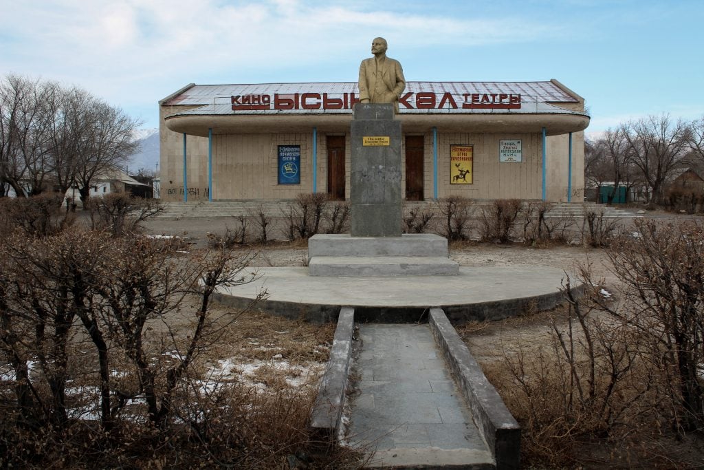 They are Building a Road to the Mountains in Balykchy, Kyrgyzstan